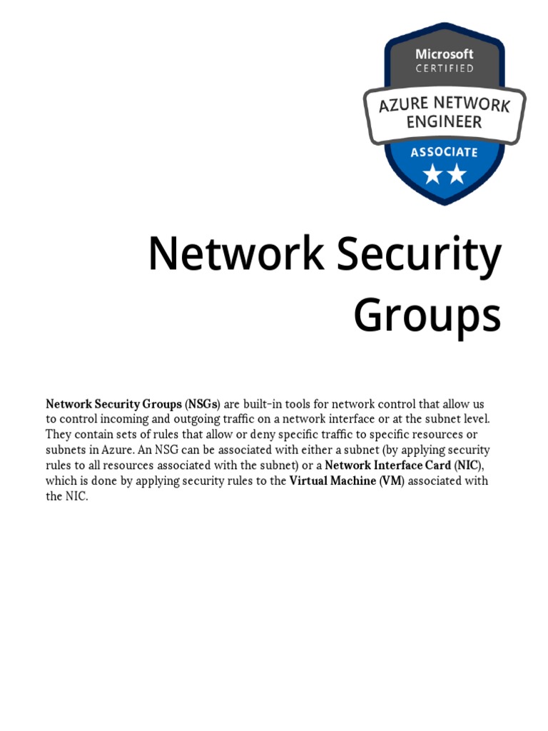 Network Security Groups Pdf Network Interface Controller