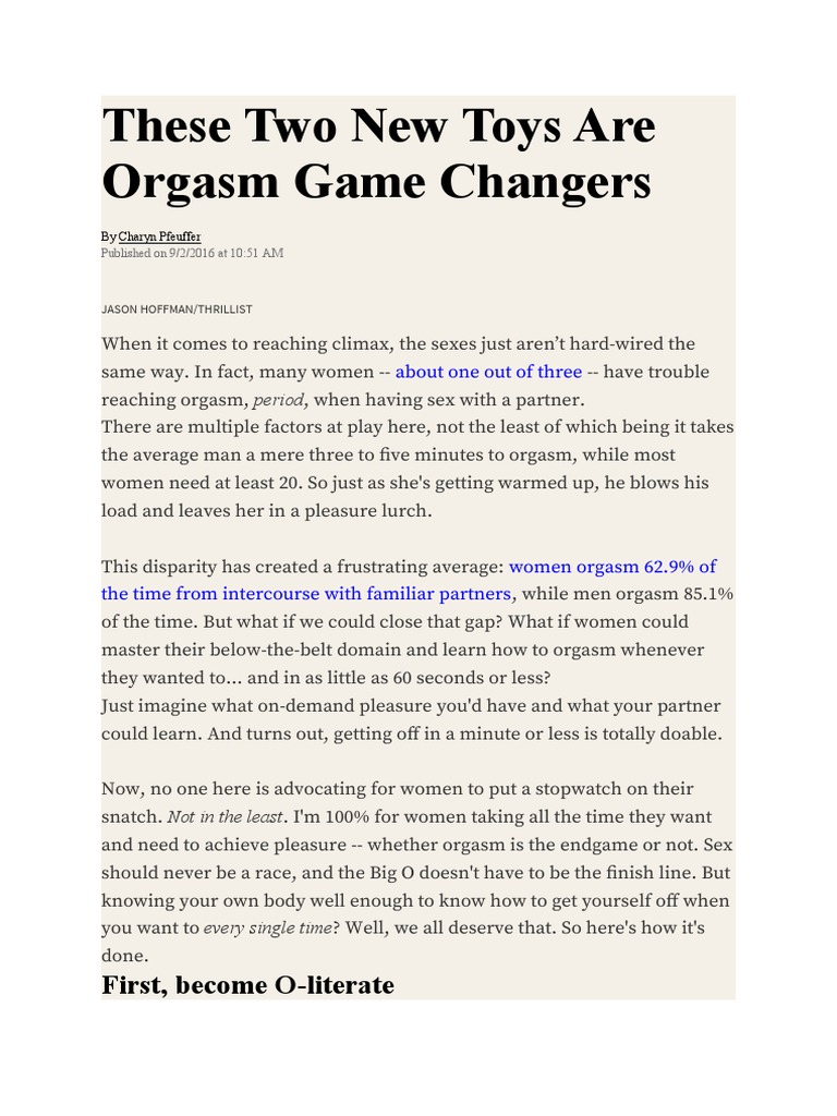 These Two New Toys Are Orgasm Game Changers | PDF | Orgasm | Clitoris