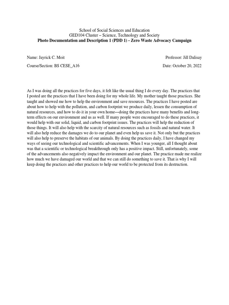 Zero Waste Practices for Students | PDF | Wellness