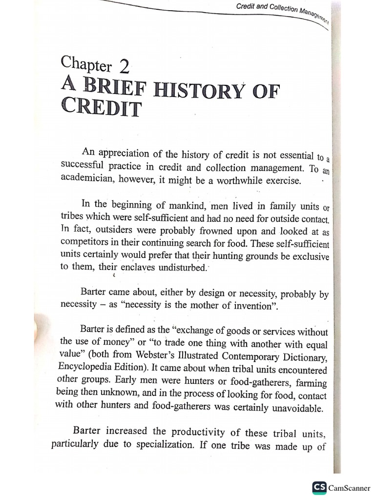 FIN6N CHAPTER - 2 - A Brief History of Credit | PDF