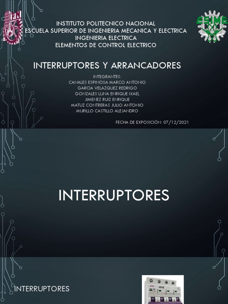 Equipo-5-Interruptores-y-Arrancadores (1) - Fusionado | PDF | Ingenieria Eléctrica | Corriente ...