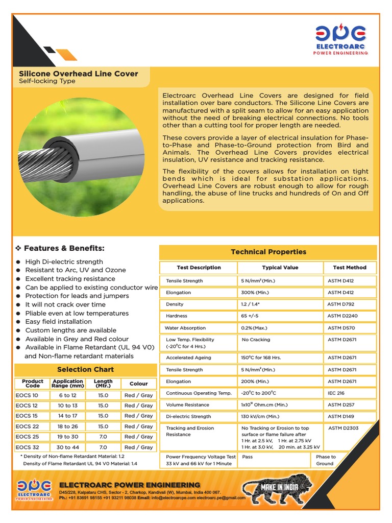 Electroarc - Overhead Line Cover - Self Locking | PDF | Insulator ...