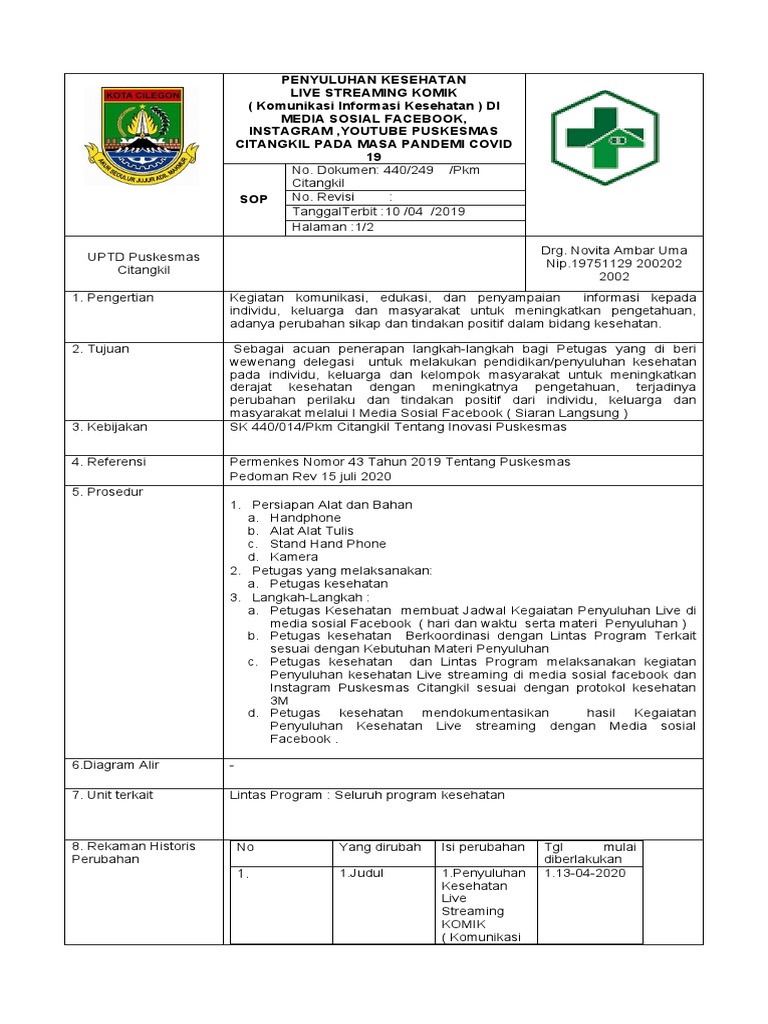 SOP PENKES LIVE STREAMING Print 2019 | PDF