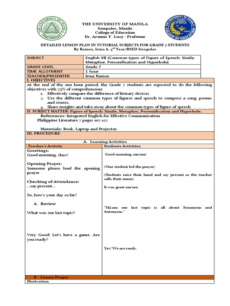 FINAL-DETAILED-LESSON-PLAN - Copy | PDF