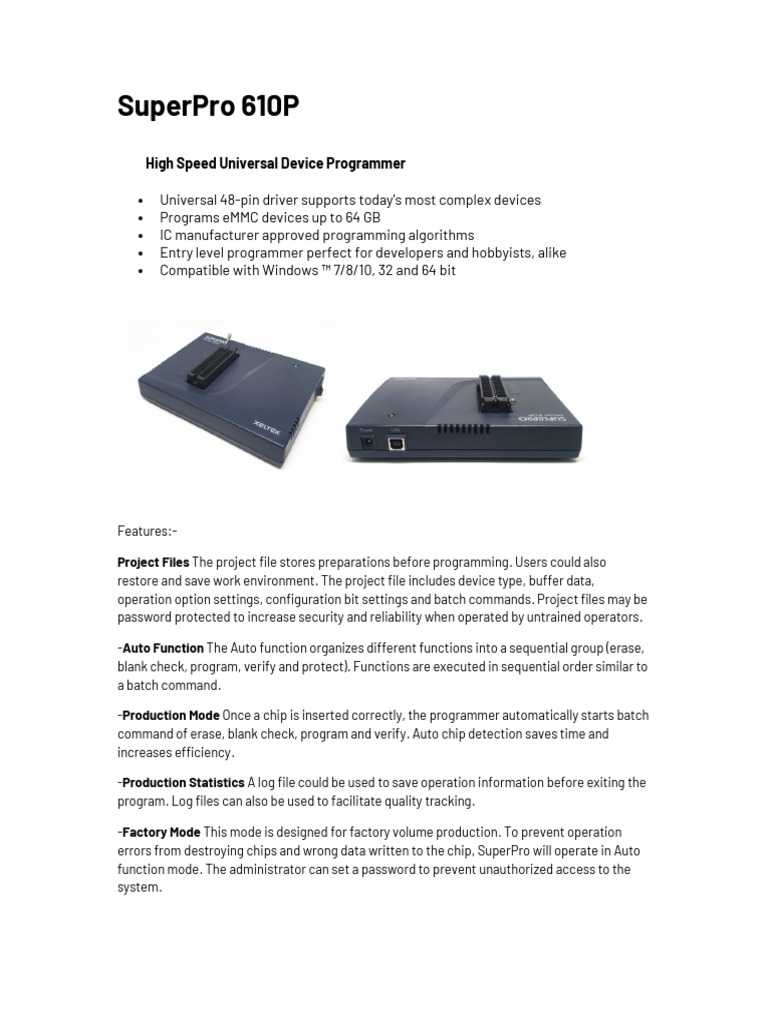 SuperPro 610P | PDF | Microcontroller | Electrical Engineering