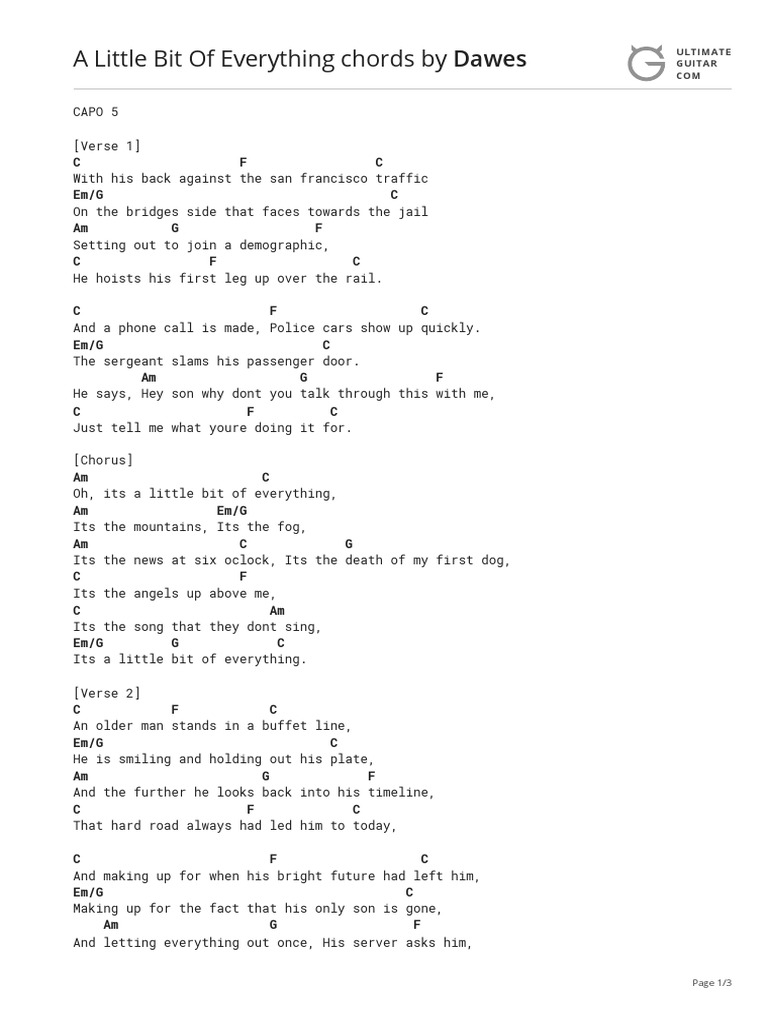 Dawes: A Little Bit Of Everything Chords | PDF
