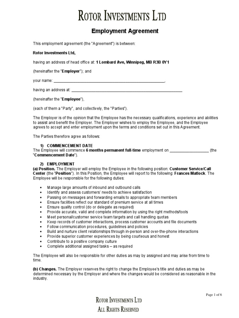 Customer Service - AGREEMENT | PDF | Employment | Confidentiality