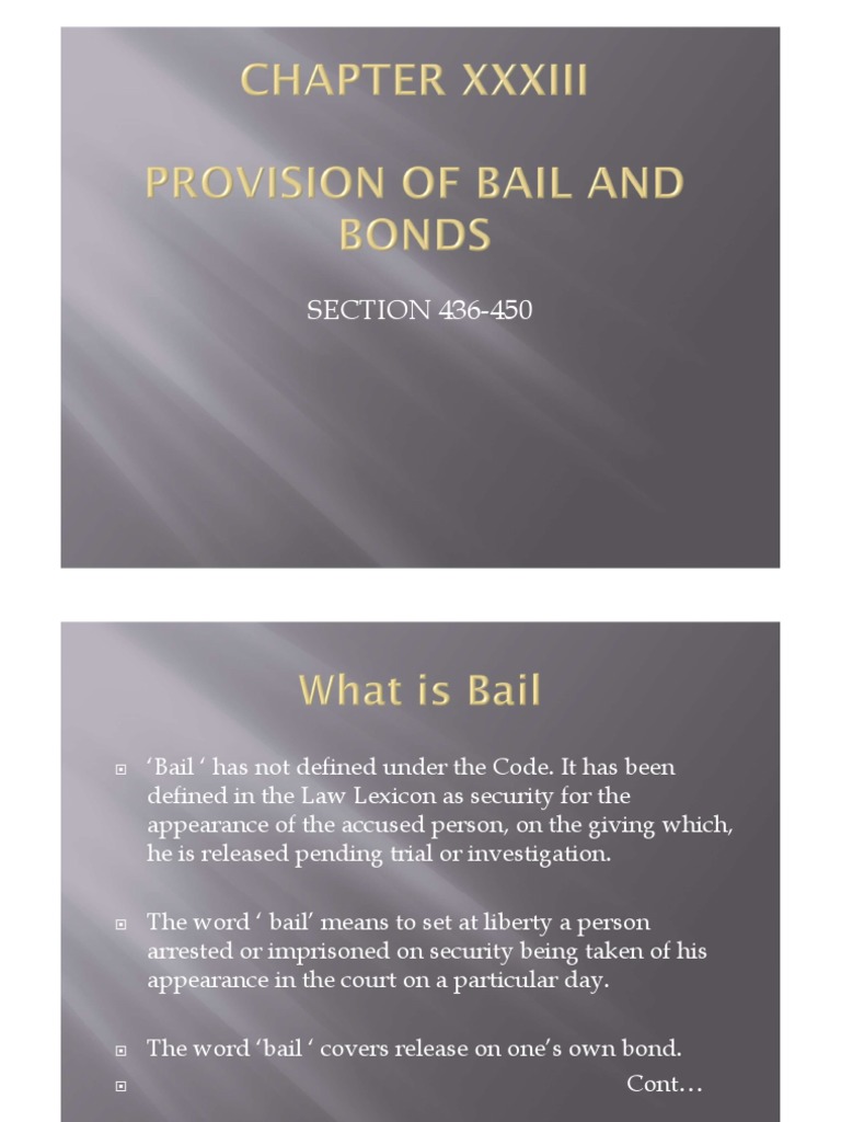 Provisions of Bail and Bond | PDF | Bail | Arrest