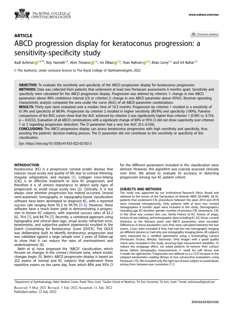 ABCD Progression Display For Keratoconus Progression | PDF | Receiver ...