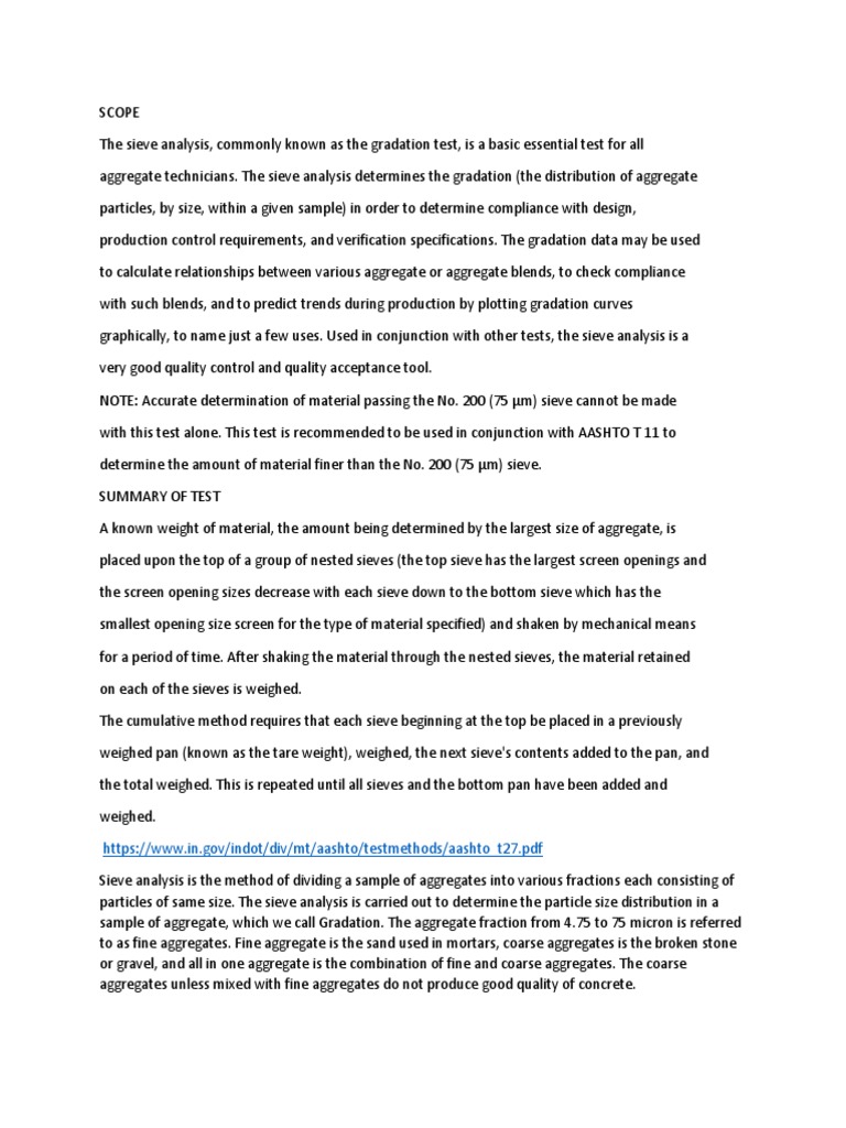 Sieve Analysis | PDF | Physical Sciences | Applied And Interdisciplinary Physics