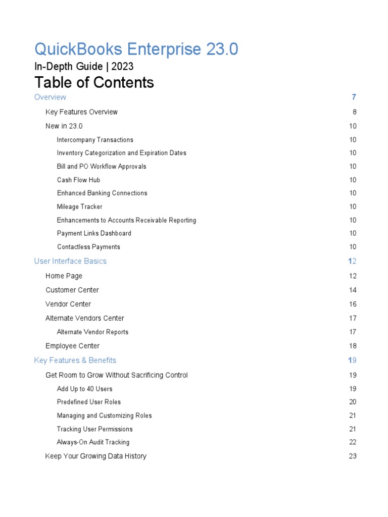 QuickBooks Enterprise 23.0 In-Depth Guide Word | PDF | Quick Books ...