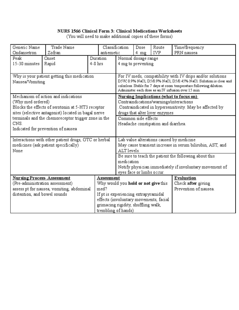 Ondansetron (Zofran) | PDF | Nausea | Drugs