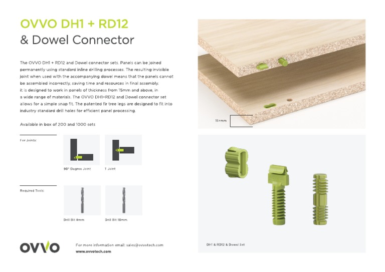 OVVO DH1 RD12 Dowel Connector | PDF
