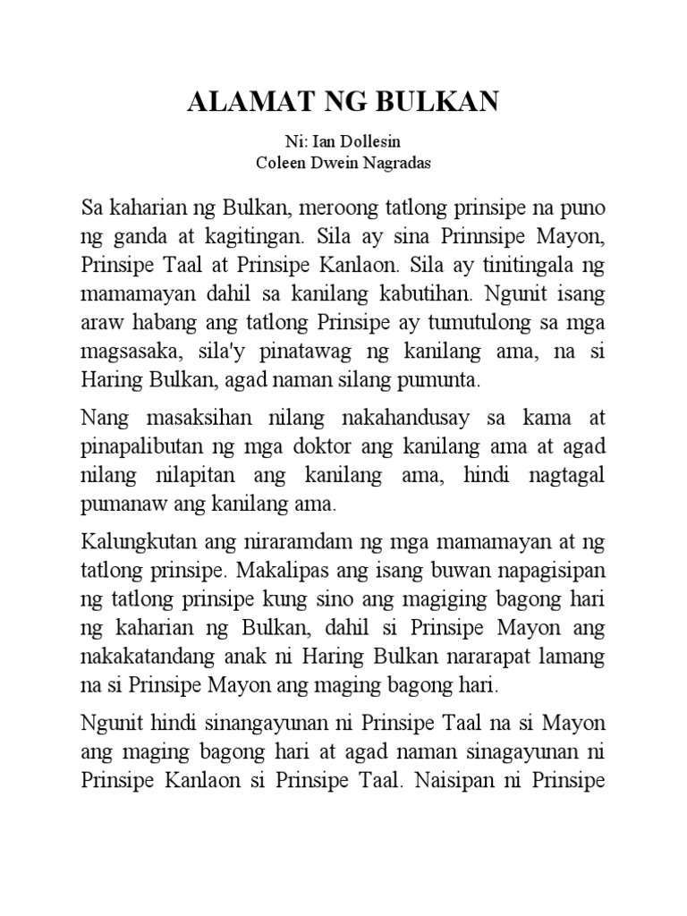 Alamat NG Bulkan | PDF