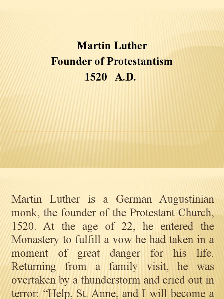 Martin Luther: Founder of Protestantism | PDF | Martin Luther ...