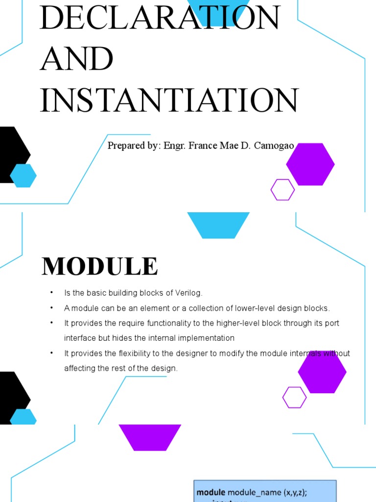 Module Declaration and Instantiation | PDF | Logic Synthesis | Hardware Description Language