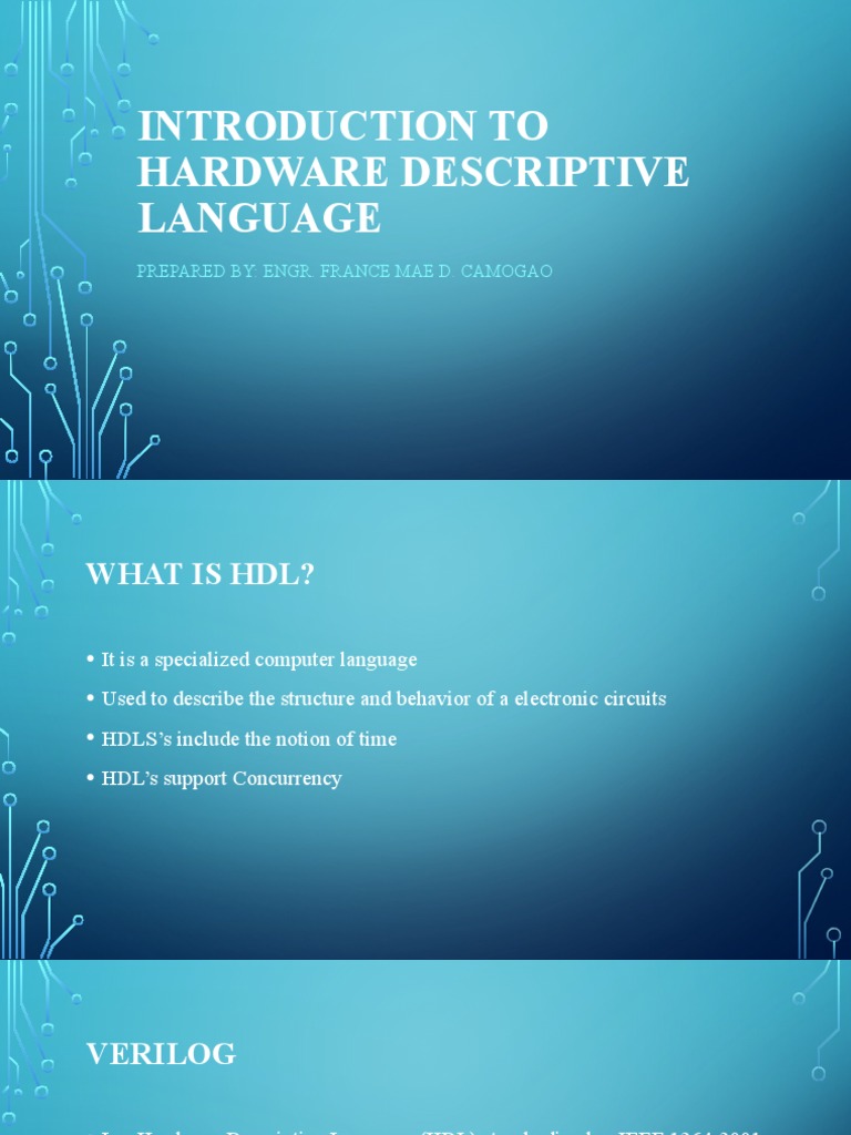 INTRODUCTION TO Hardware Descriptive Language | PDF