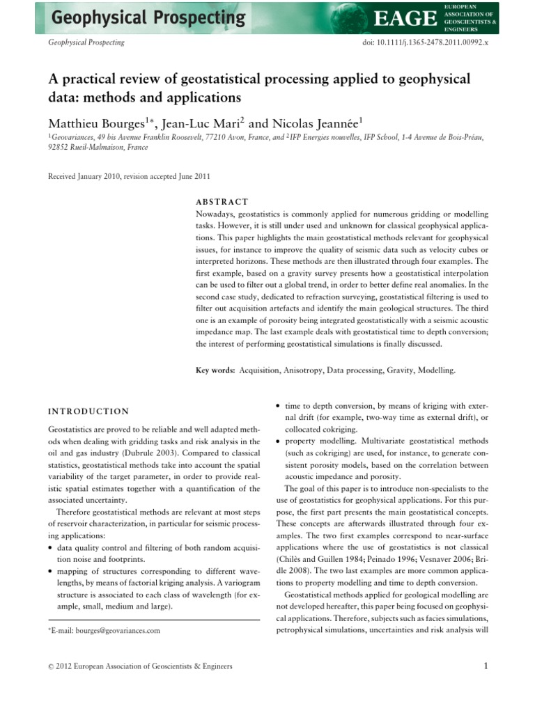 Kriging Method (Geostatistical Method) | PDF | Variance | Stationary Process