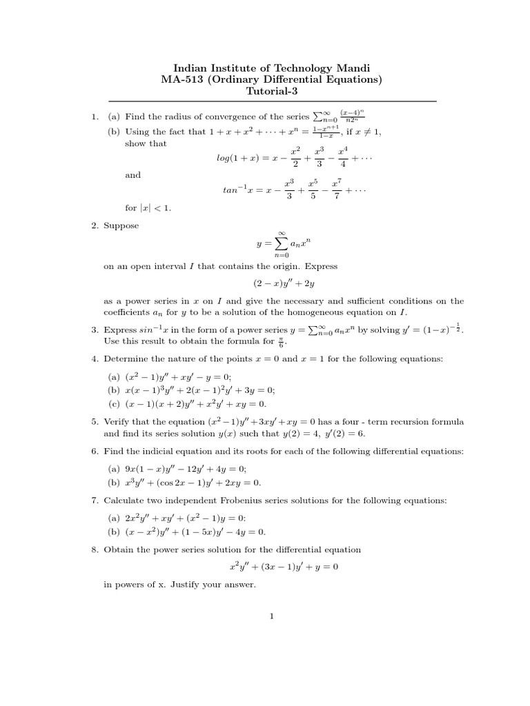 Tutorial 3 | PDF | Equations | Mathematical Objects