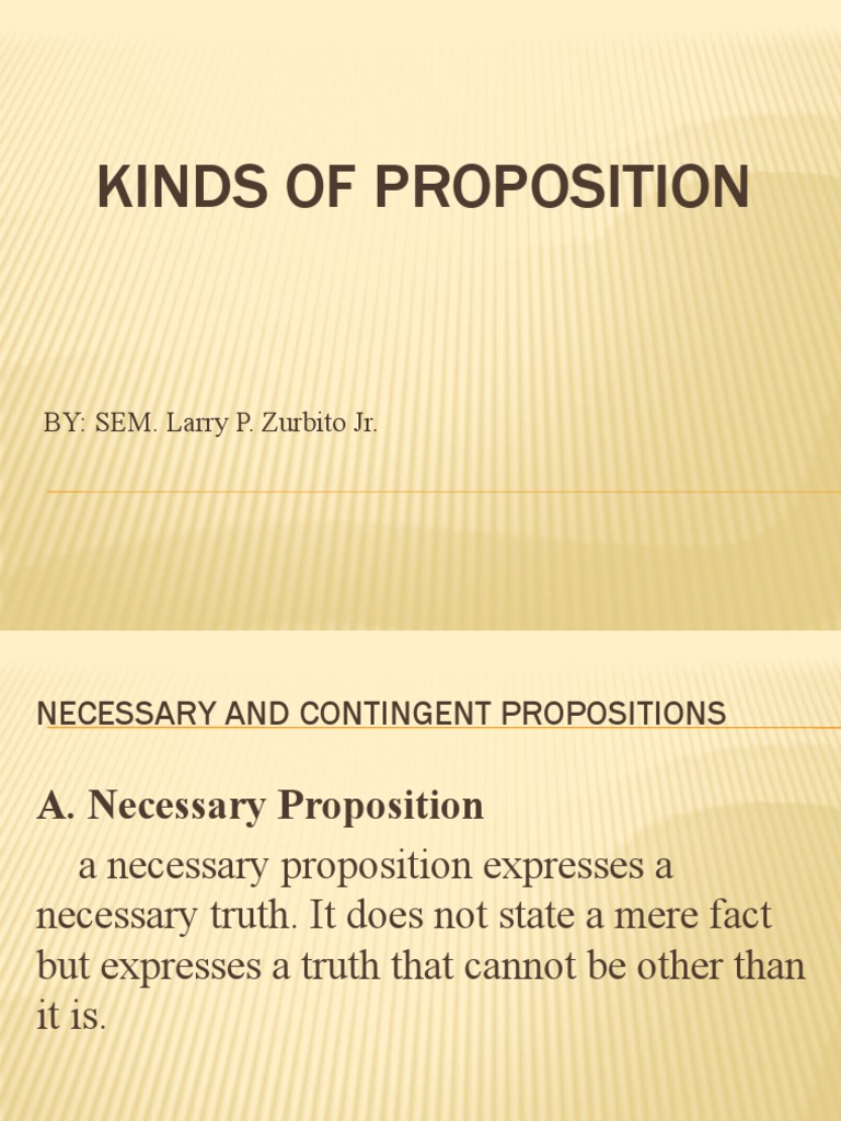Kinds of Proposition | PDF | Language Arts & Discipline