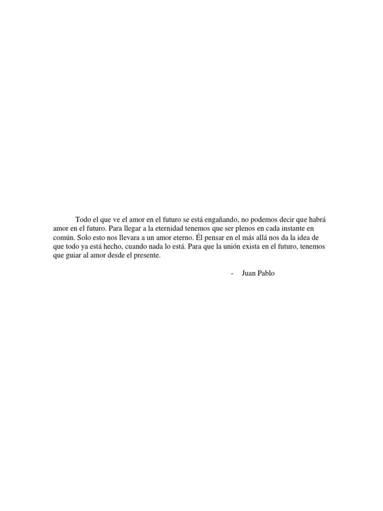 Amor Eterno: Vivir el Presente | PDF