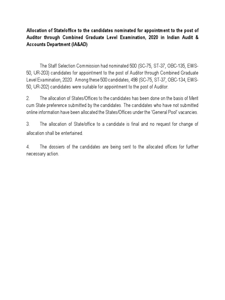 Auditor Zone Allocation | PDF