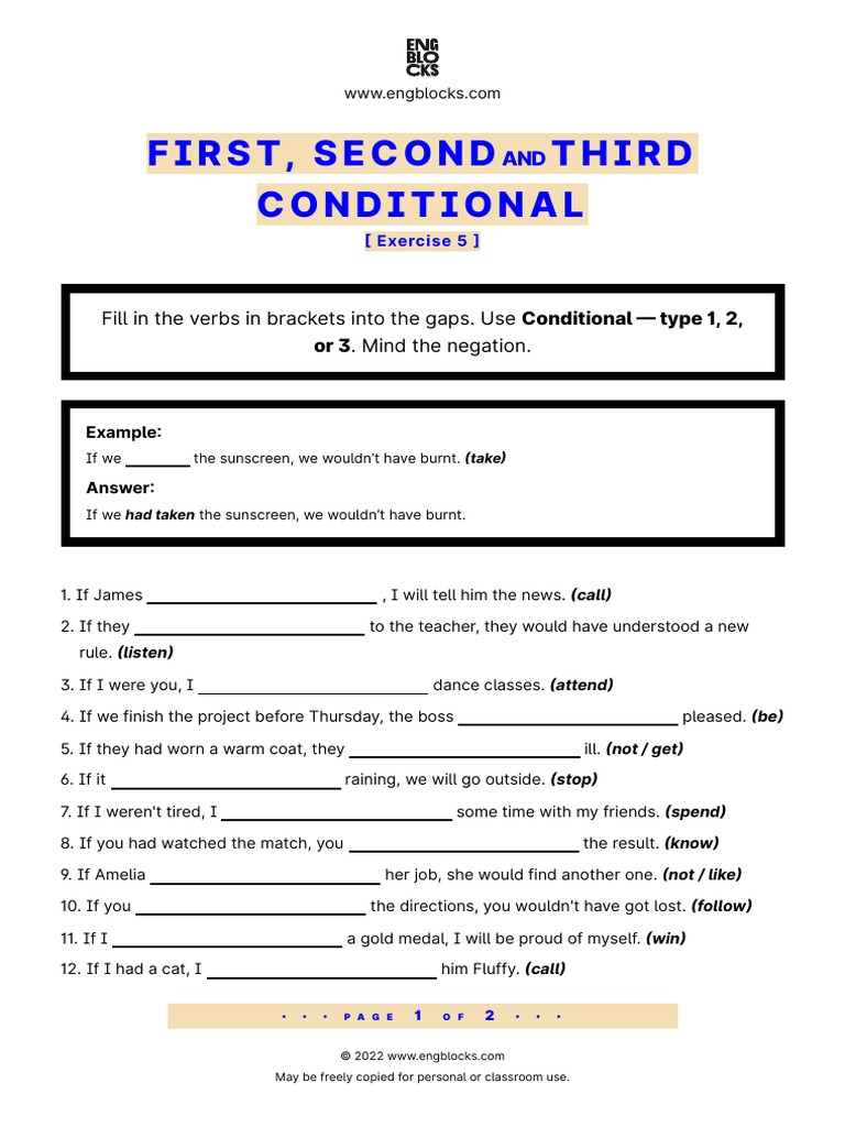 Conditional Sentences Type 1 3 Exercise 5 | PDF | Linguistic Typology | Languages