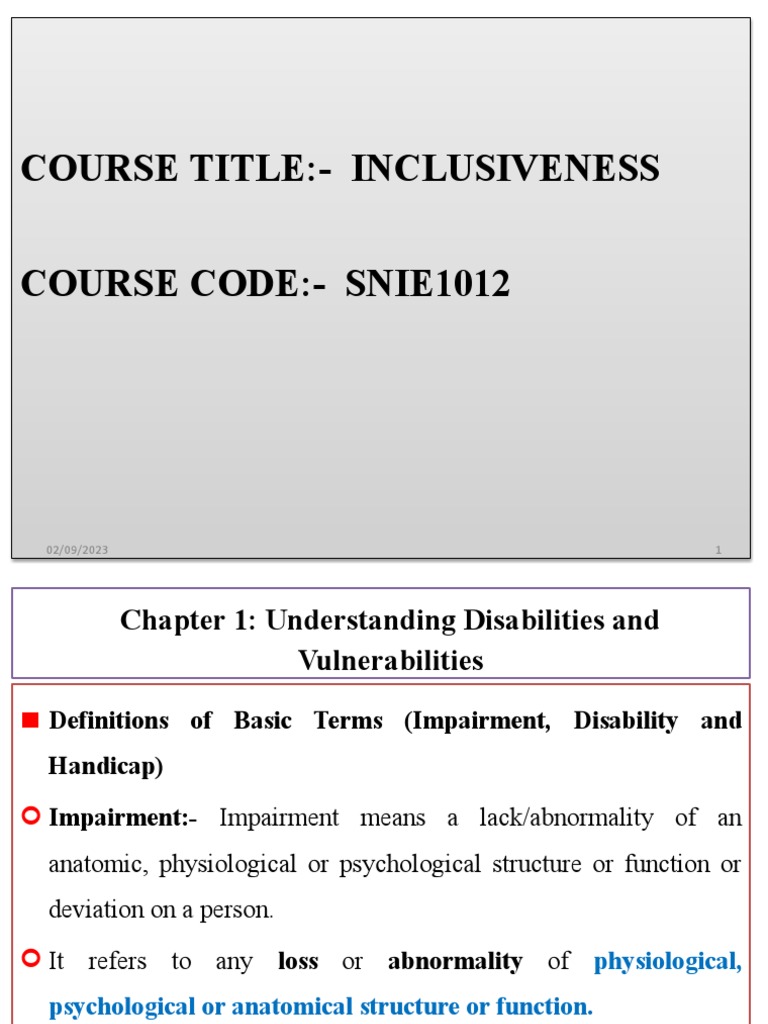 Incl 2023 L Fresh Man Course | PDF | Disability | Visual Impairment