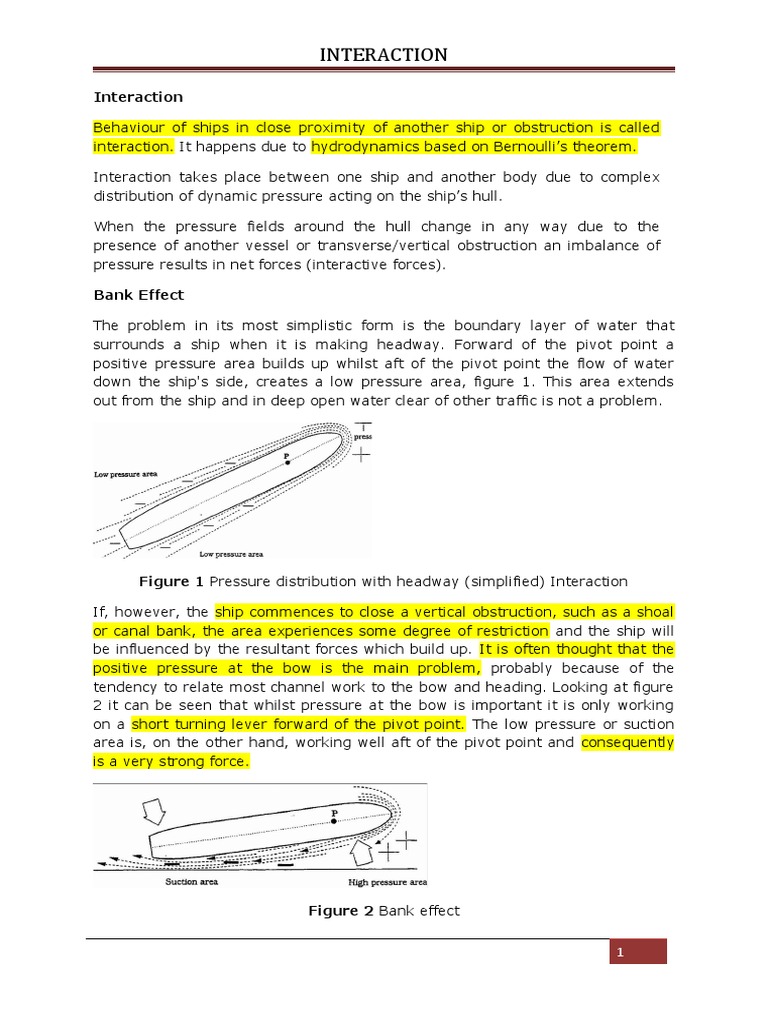 Interaction & Bank Effect | PDF | Ships | Force