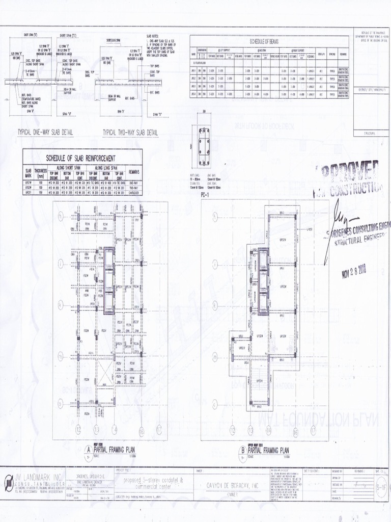 Upper Roof Deck Framing Plan | PDF