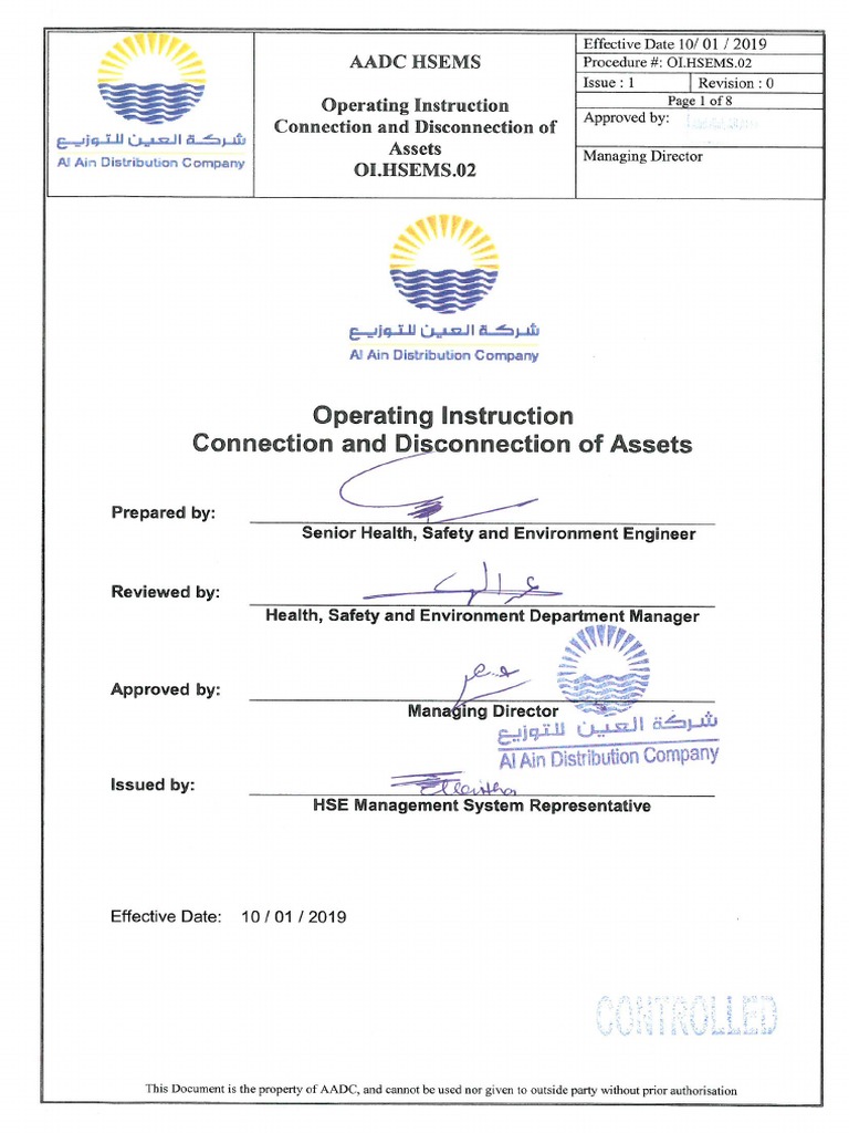 0.2.OI. Connection and Disconnection of Assets | PDF