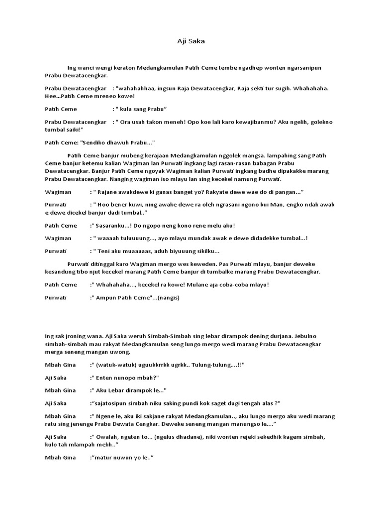 Naskah Aji Saka | PDF
