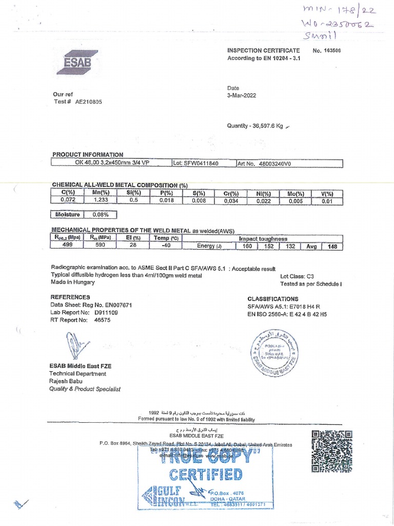 E7018 Electrode | PDF