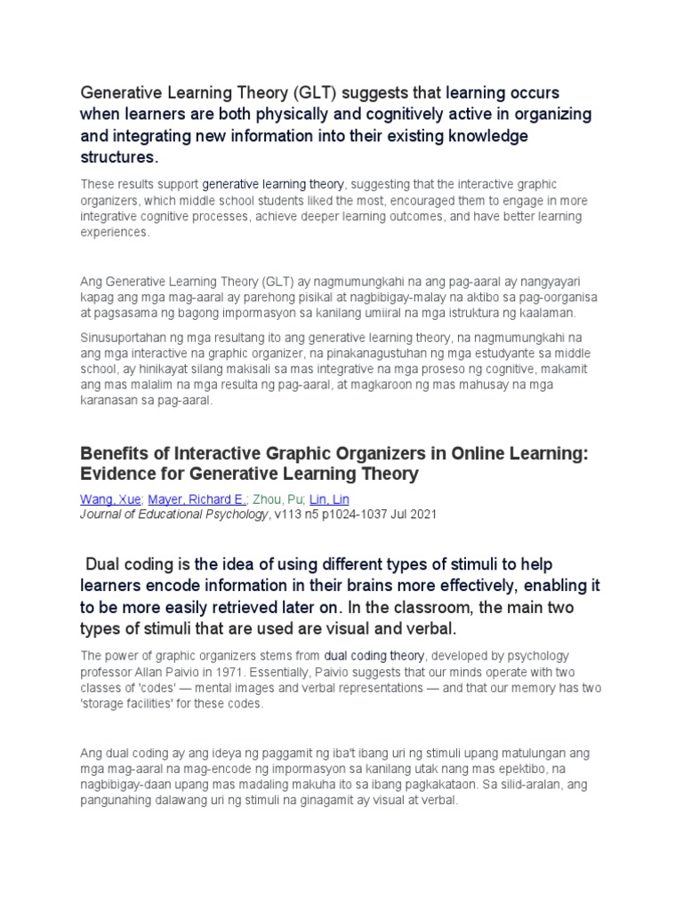 Generative Learning Theory | PDF Generative Learning Theory | PDF