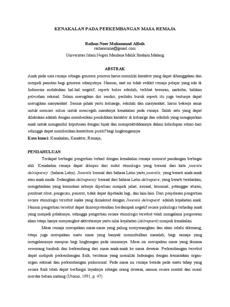 Krisis Identitas Pada Perkembangan Masa Remaja | PDF