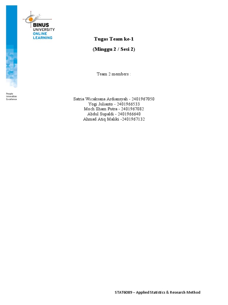 2022 Stat6089 Lgda TK1-W2-S2-R0 Team2 | PDF | Questionnaire | Sampling (Statistics)
