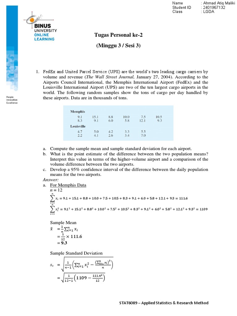 2022 Stat6089 Lgda TP2-W3-S3-R0 2401967132 | PDF | Statistics | Standard Deviation