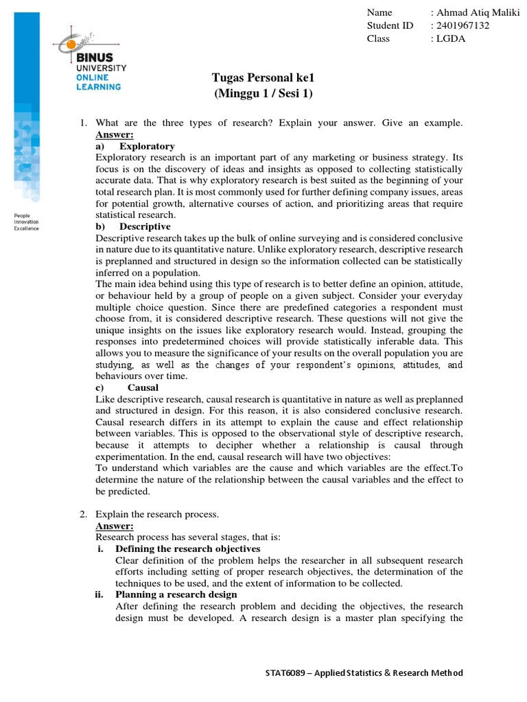 2022 Stat6089 Lgda TP1-W1-S1-R0 2401967132 | PDF | Level Of Measurement | Methodology