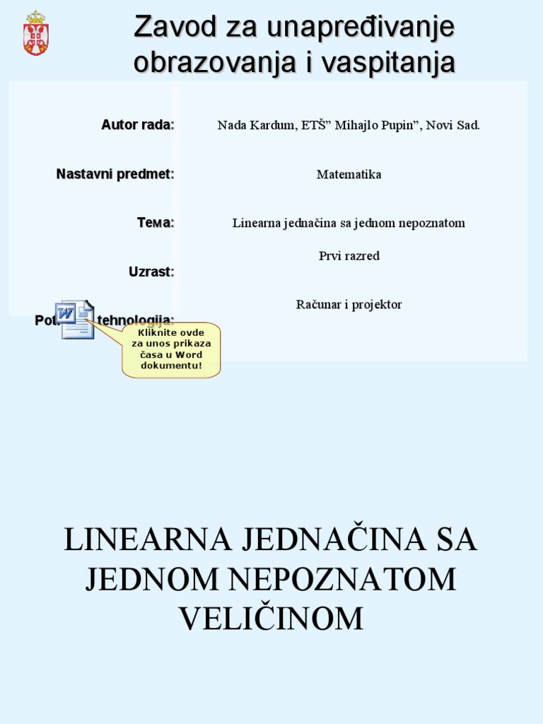 Linearna Jednacina | PDF