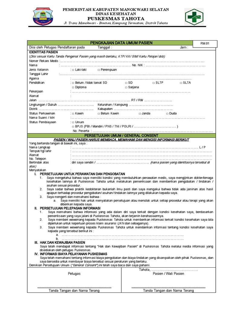 Formulir Persetujuan Pasien | PDF