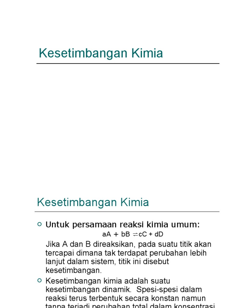 Materi Kesetimbangan - Kimia | PDF | Metode & Bahan Ajar | Sains & Matematika