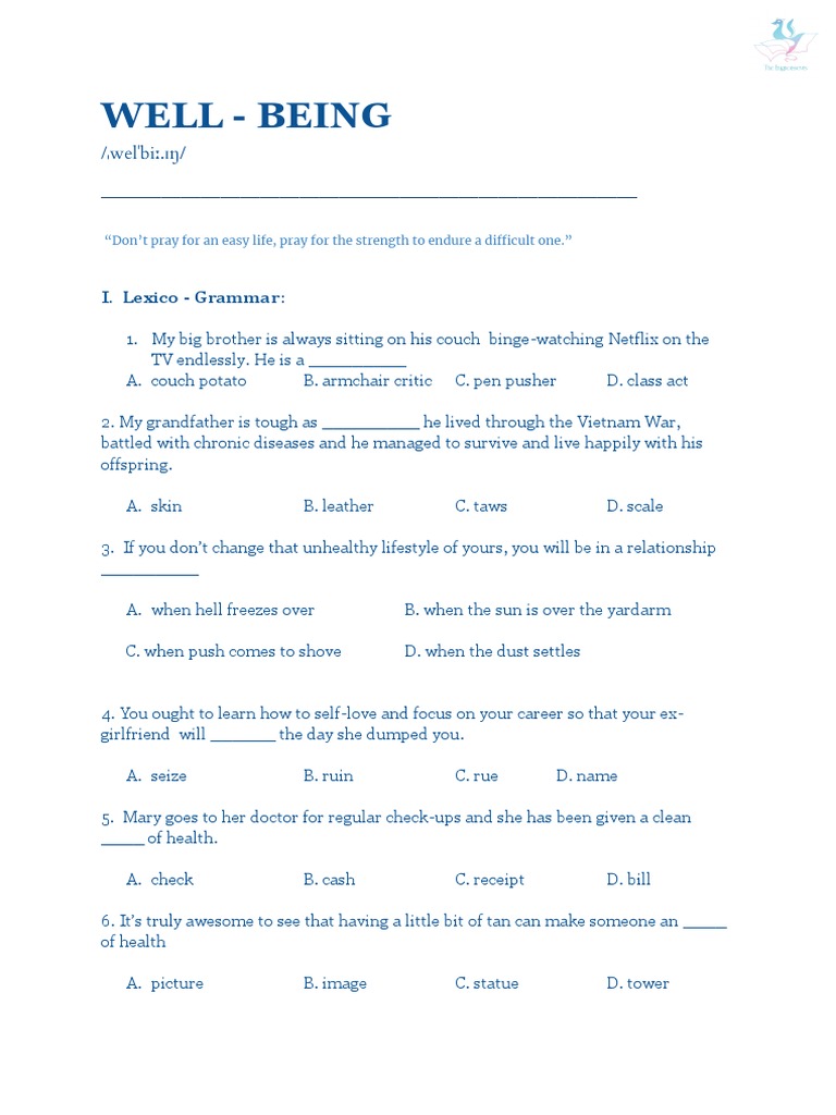 Grammar and Wellness Insights | PDF | Wellness