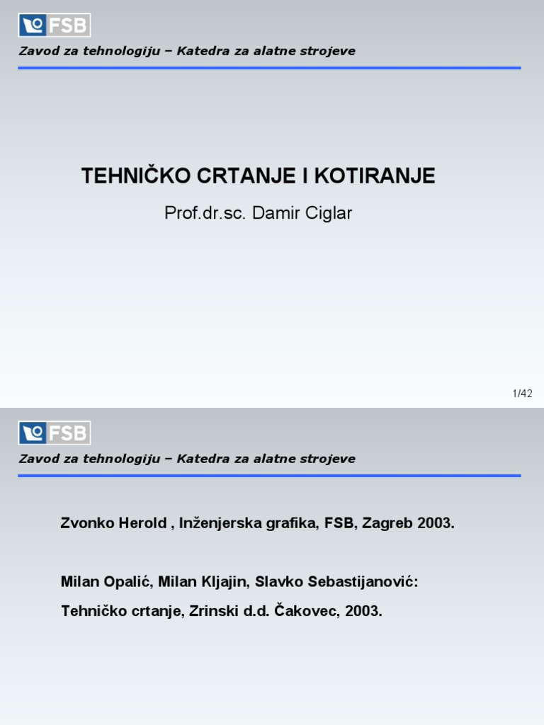 4-Tehnicko Crtanje I Kotiranje | PDF