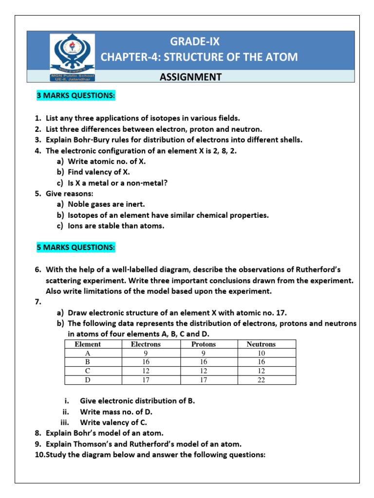 CLASS IX CH-4 ASSIGNMENT | PDF