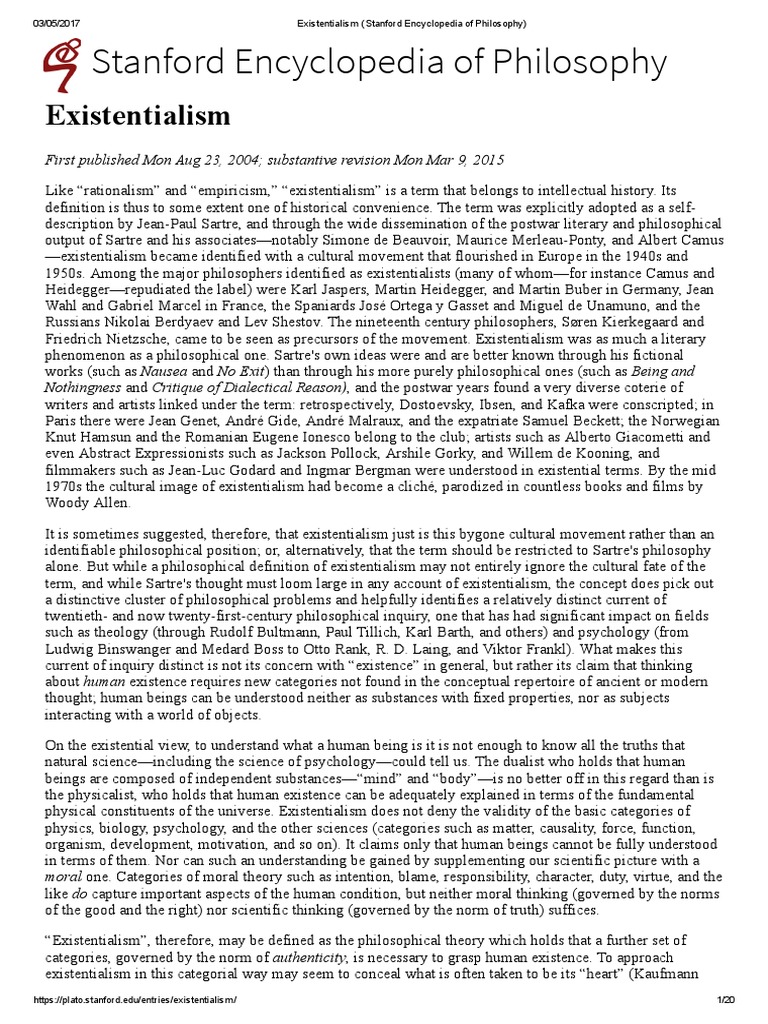 Existentialism | Download Free PDF | Existentialism | Phenomenology (Philosophy)