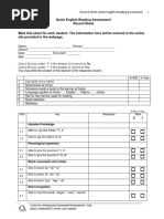 Egra Score Sheet in MTB | PDF