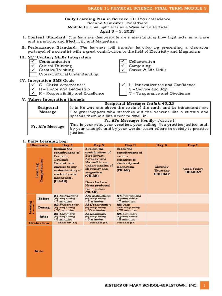 Physical-Science DLP Sem2 Finalterm w6 | PDF | Magnetic Field | Electromagnetic Radiation