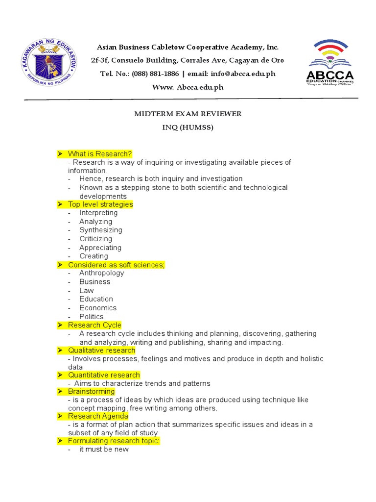 Midterm-Exam-Reviewer 2 | PDF