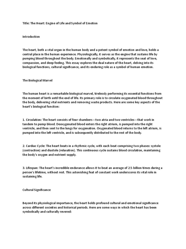 Title The Heart Engine of Life and Symbol of Emotion | PDF | Atrium ...