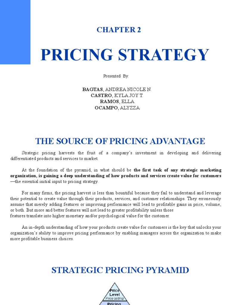 Chap. 2. Pricing Strategy | PDF | Market Segmentation | Value (Economics)